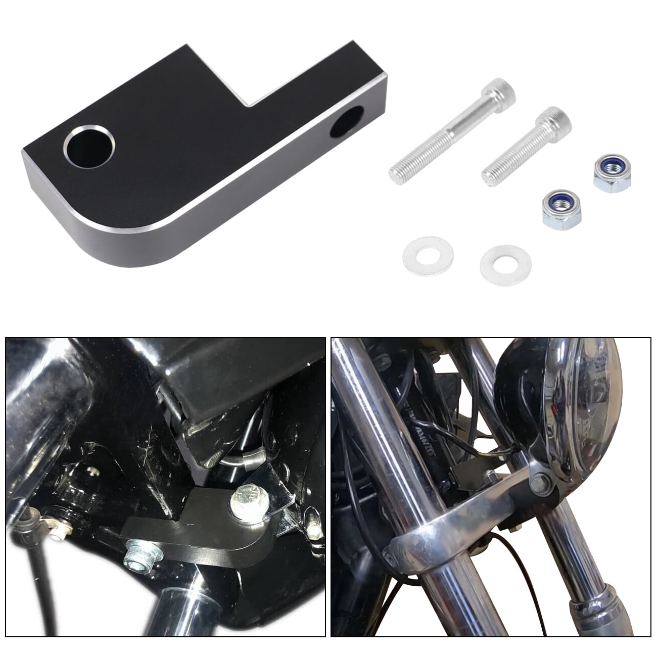 39-49mm Headlight Extension Block Fit For Harley Dyna T-Sport FXDL FXDF ...