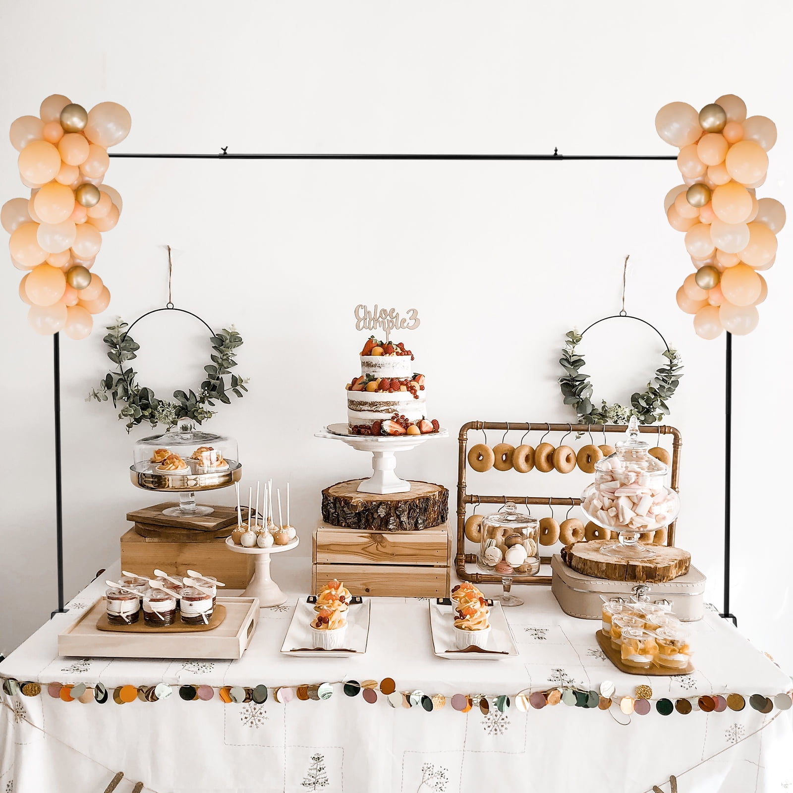 39.4in Tall Black Adjustable Over The Table Rod Stand Metal Table ...