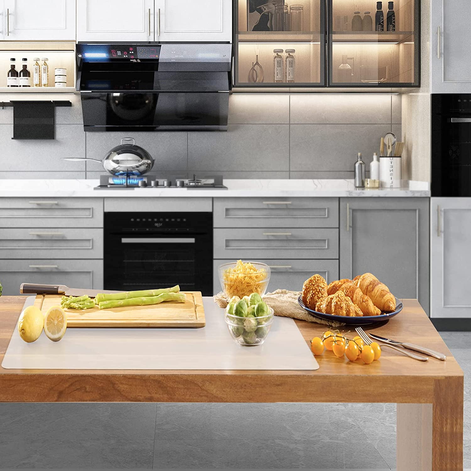 39.4x23.5in 2mm Extra Large Silicone Mat, Thick Heat Resistant Placemat ...