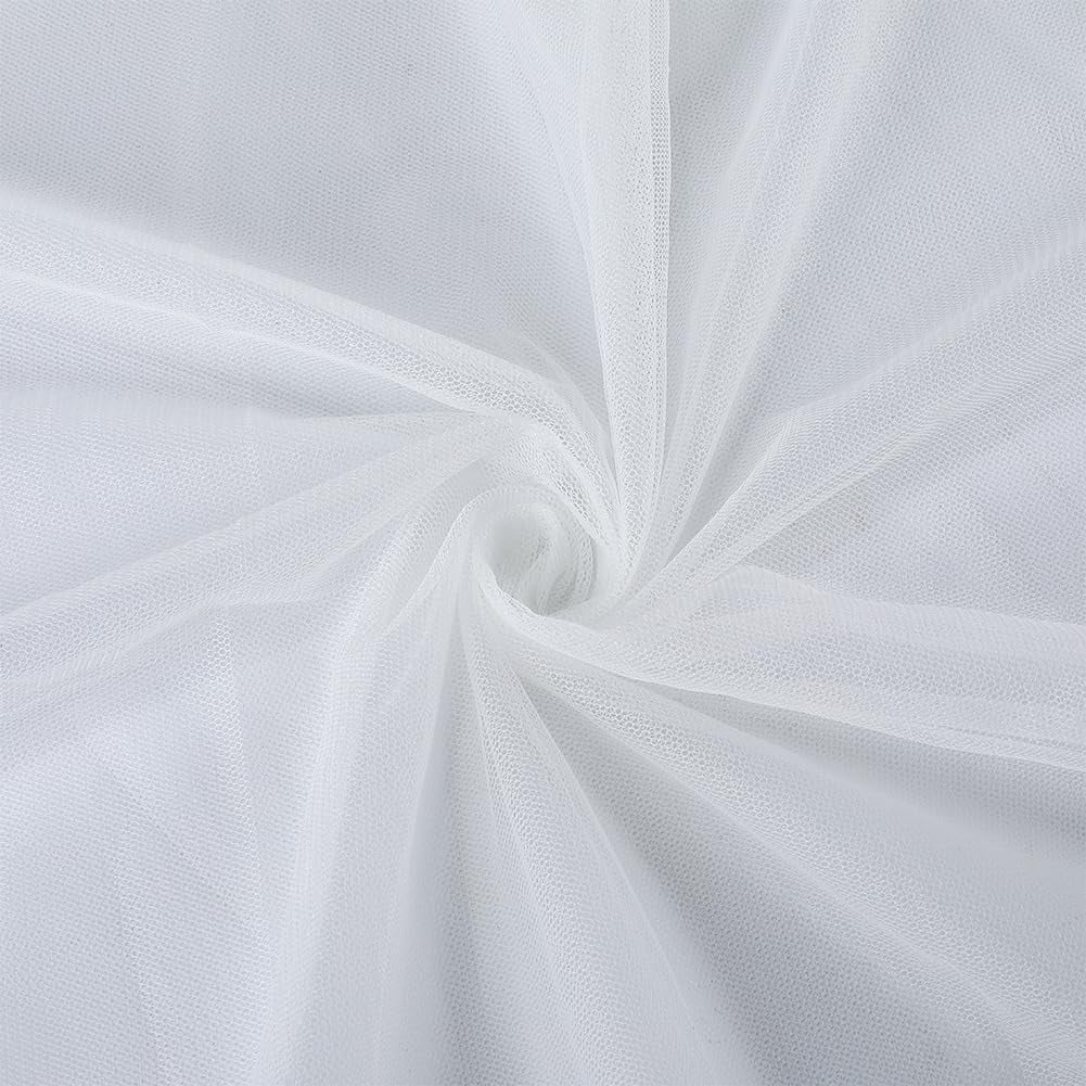 39.4x63 Inch Polyester Mesh Fabric White Breathable Netting Sheer Tulle ...