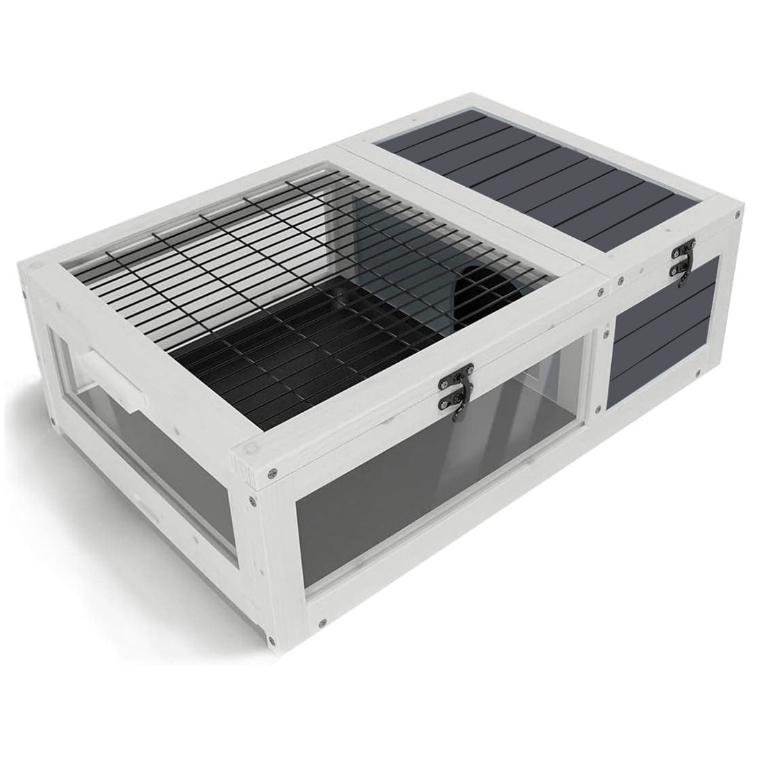 39.5＂Wood Tortoise House Indoor Turtle Habitat Reptile Cage For Lizards ...