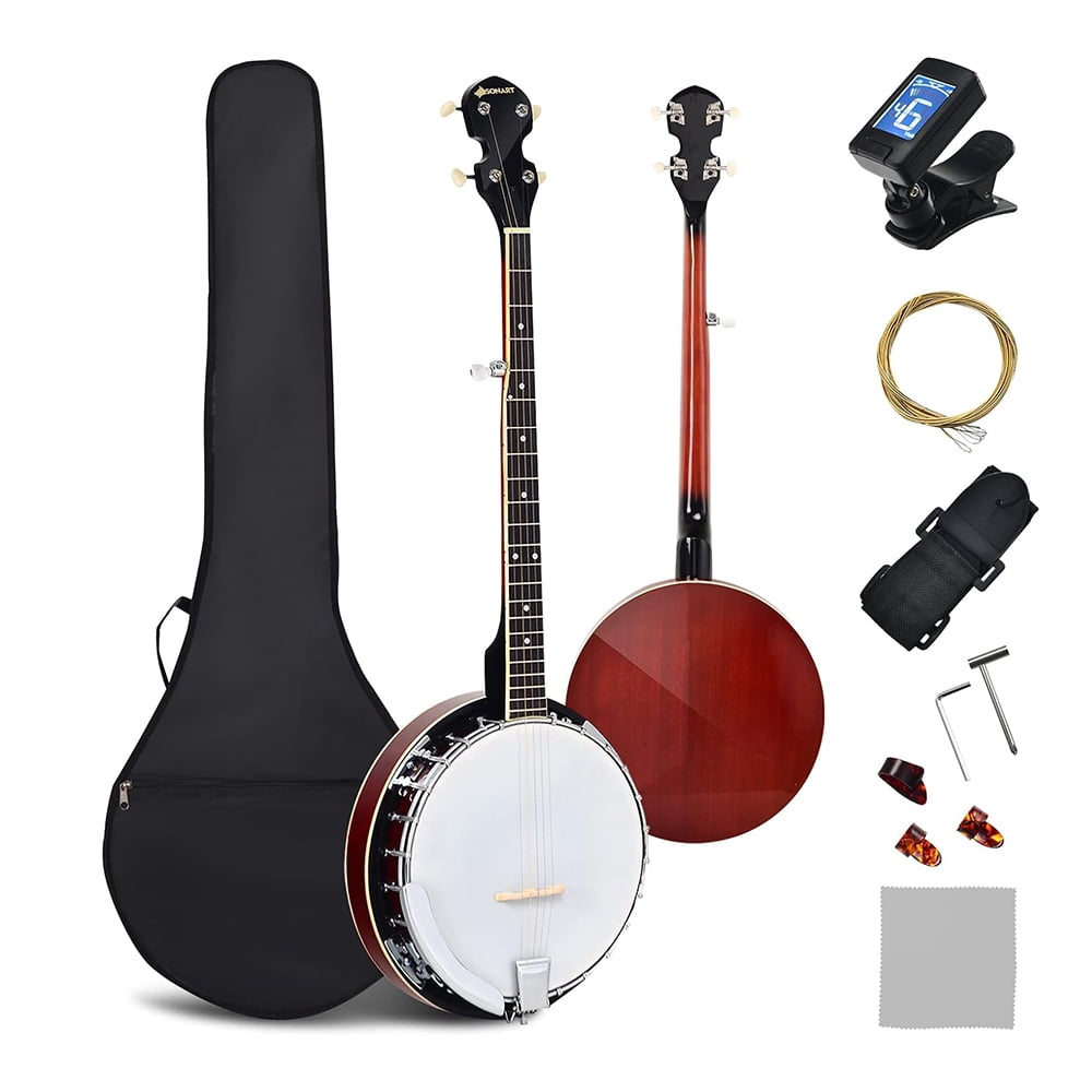 39” 5-string Banjo, Open-back and Resonator Banjo with Geared 5th Tuner ...