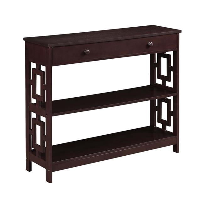 39.5 x 12 x 31.5 in. Town Square 1 Drawer Console Table, Espresso ...