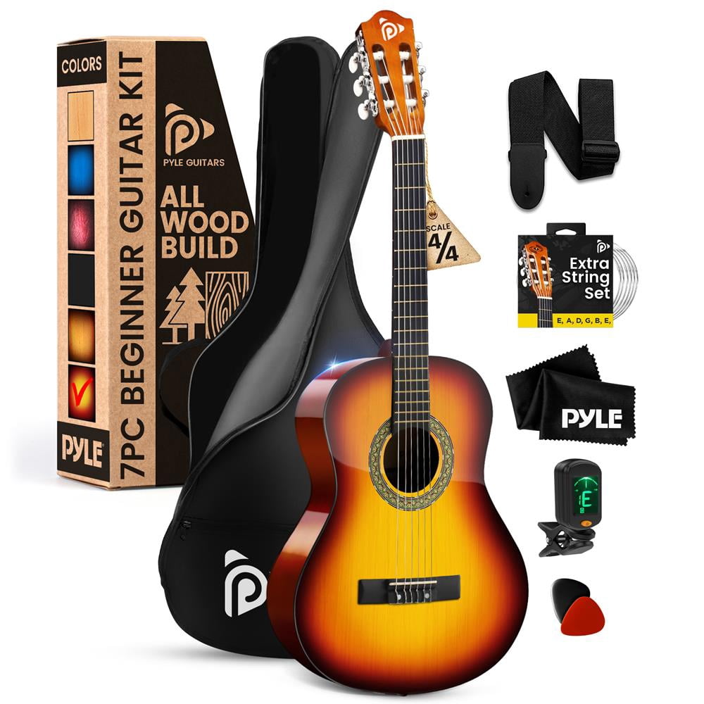 39" 6-String Classic Guitar with Digital Tuner and Accessory Kit (Brown ...