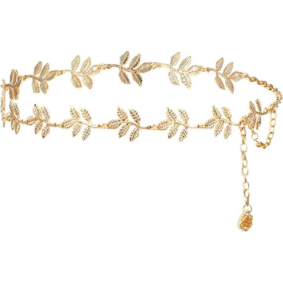 39.7 Inch Adjustable Metal Waist Chain Women Gold Leaf Belt Body Belly ...