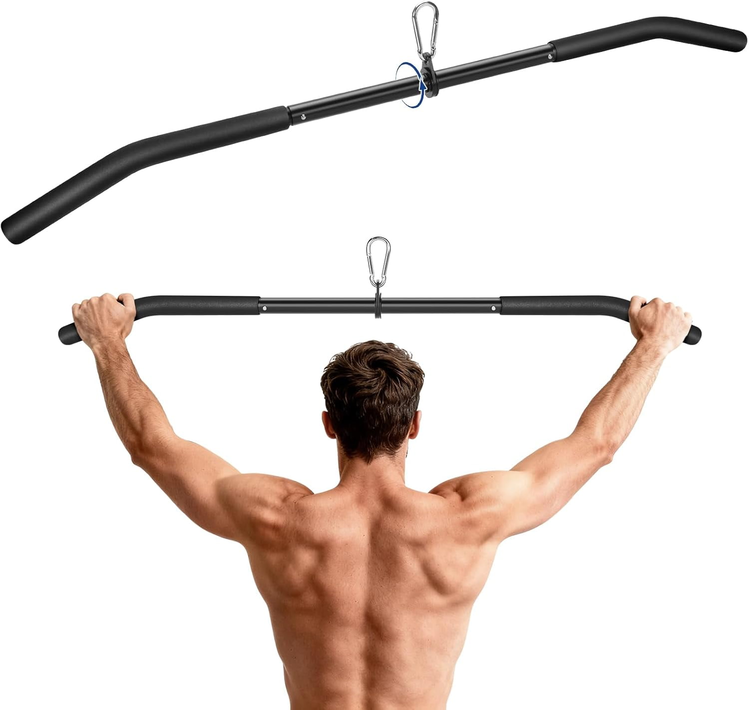 39.7'' LAT Pulldown Bar with Full Rotation, Lat Attachments for Pulley ...