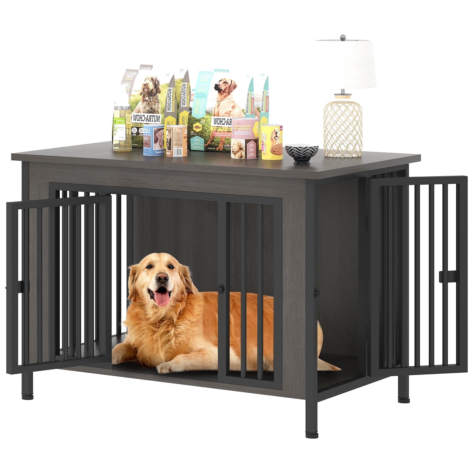 POAO 39.96" L Dog Crate Furniture, Heavy Duty Dog Crates for Large Dogs ...