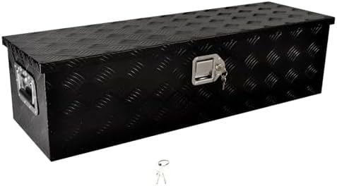 39 In Black Aluminum Tool Box 5 Bar Tread ToolBox for Truck Bed Car ...