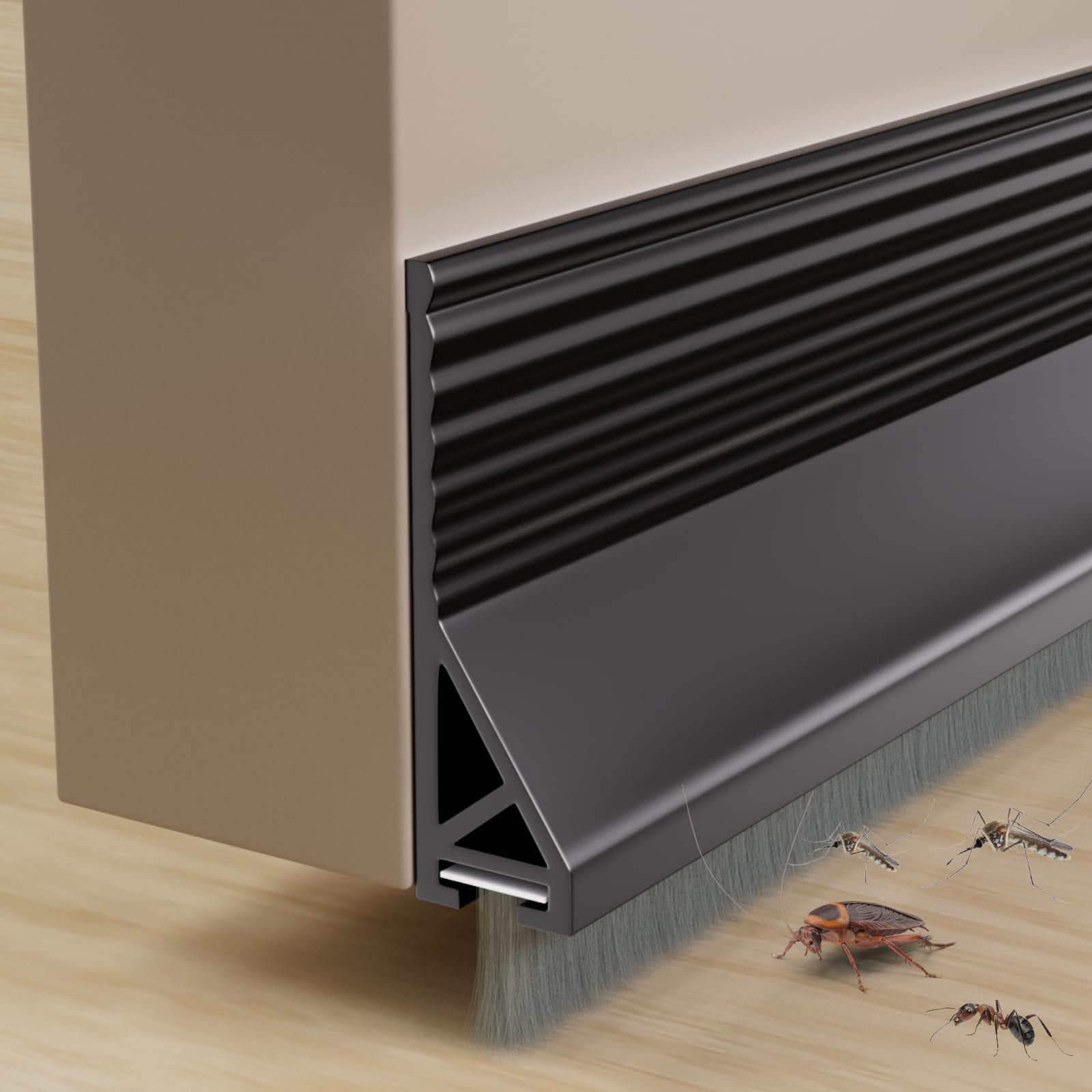 39"Door Sweep for Bottom of Door with Brush,Silicone Under Door Draft ...