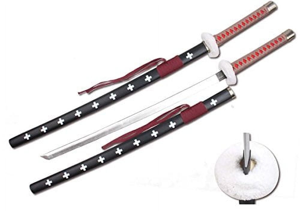 39" Foam Samurai Sword Tan/Red Handle w/Wood Scabbard - Walmart.com