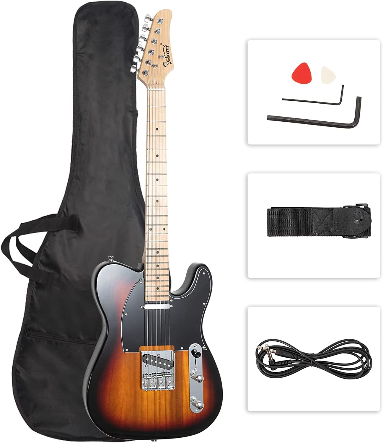 39" GTL Electric Guitar for Music Lover, SS Pickups Maple Fingerboard ...