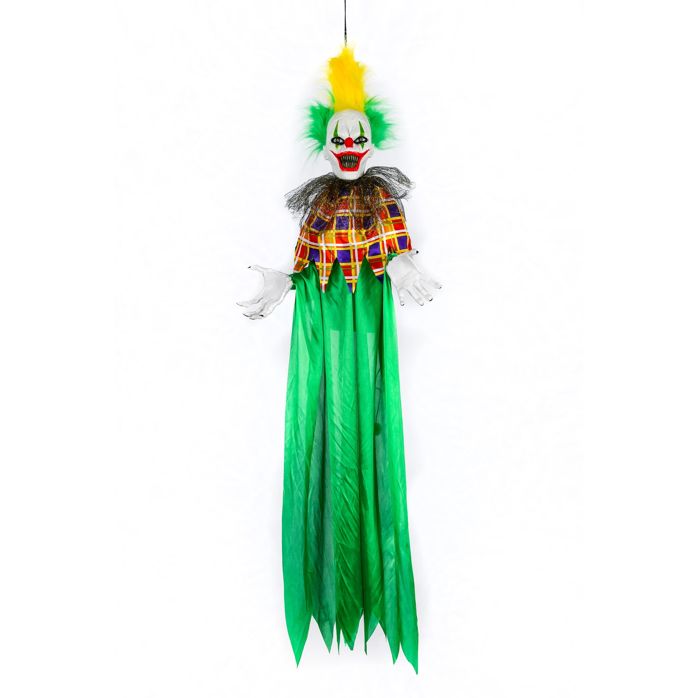 39" Hanging Animated Halloween Clown, Sound Activated - Walmart.com