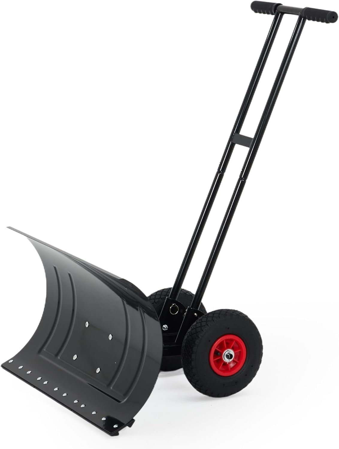 39" Heavy Duty Snow Shovel with Wheels, Driveway Snow Pusher with ...