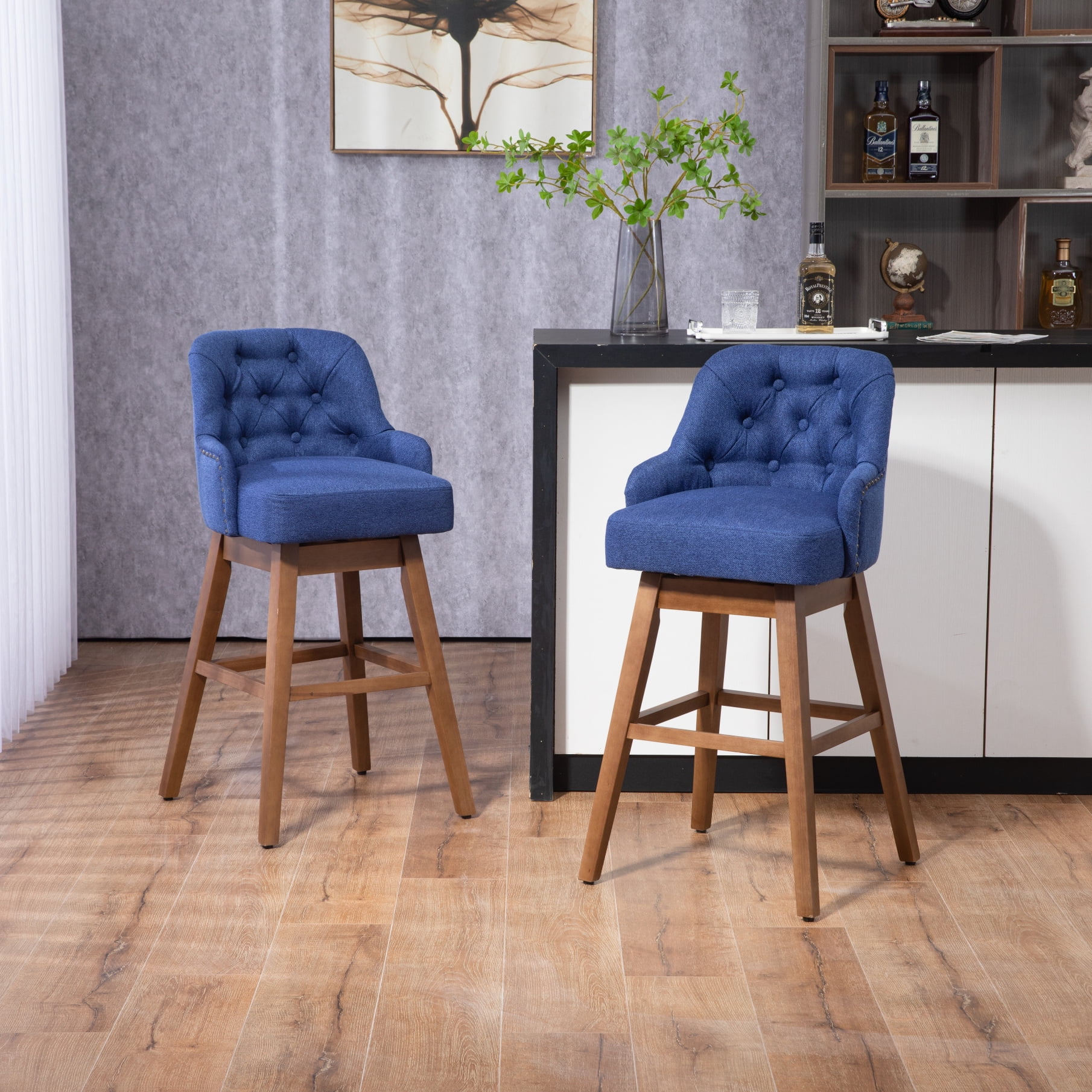 39" Height Chair Set, Modern 2 Pieces Accent Bar Stool Set with ...