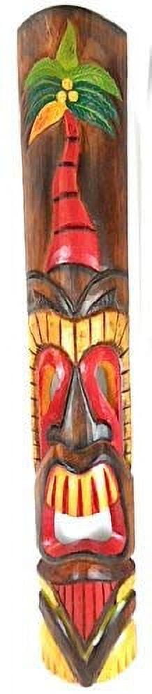 39 IN HAND CARVED BEAUTIFUL POLYNESIAN TIKI GOD MASk PALM TREE ...