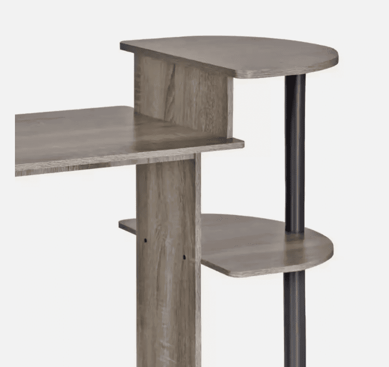 39 In. Rectangular Oak Gary Computer Desk with Shelves - Walmart.com