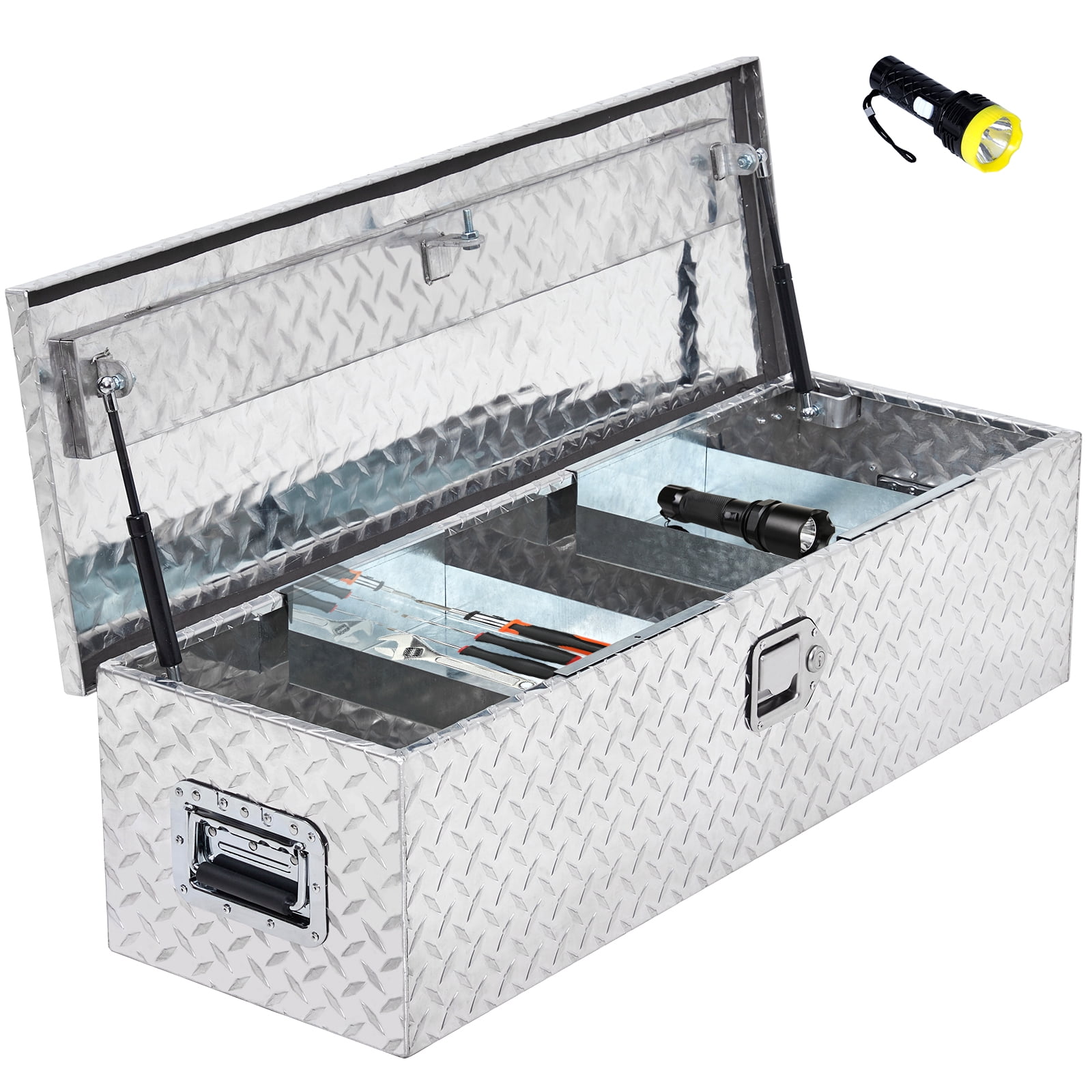 39 Inch Aluminum Truck Tool Box, Truck Bed Tool Box with Sliding Shelf ...