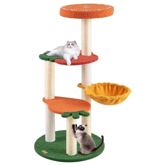 39 Inch Cat Tree Fruit Themed, Multi-Level Small Cat Tree with Sisal ...
