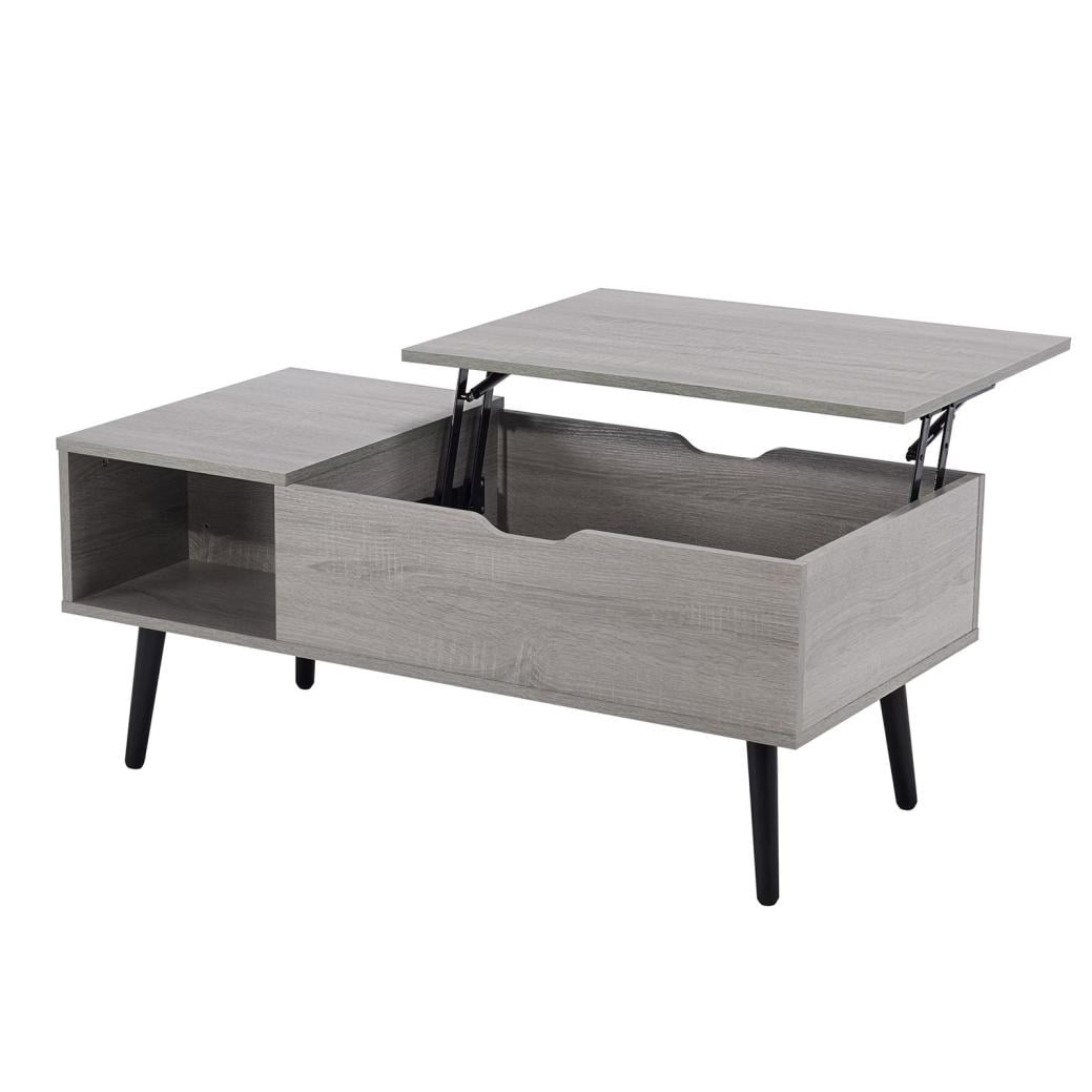 39 Inch Lift Top Coffee Table Wood Hidden Compartment Storage Shelf ...