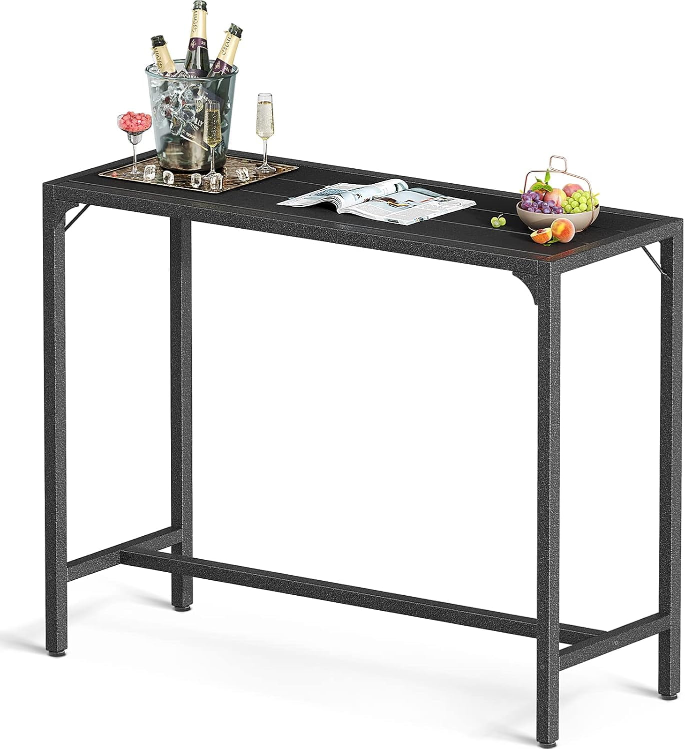 39 Inch Outdoor Bar Table, Patio Counter Bar Height Table with Weather ...