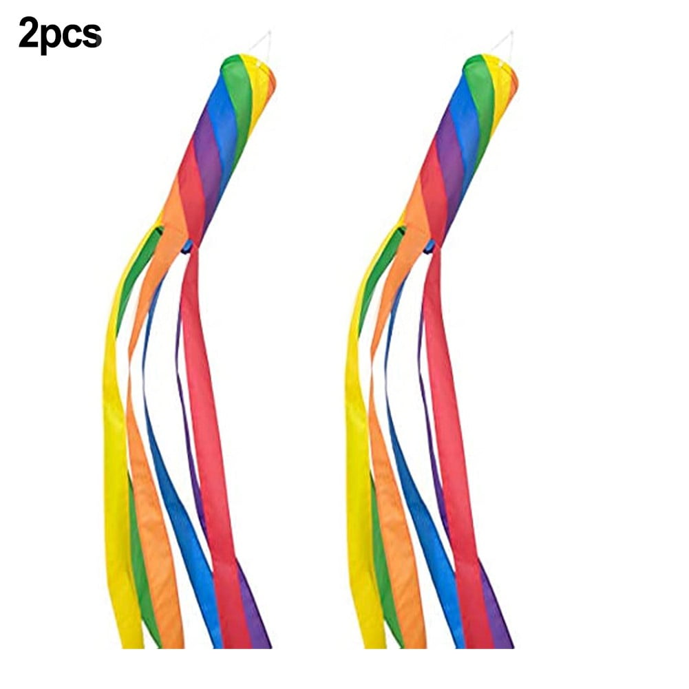 39 Inch Rainbow Column Windsock Flag for Colorful Outdoor Decoration ...