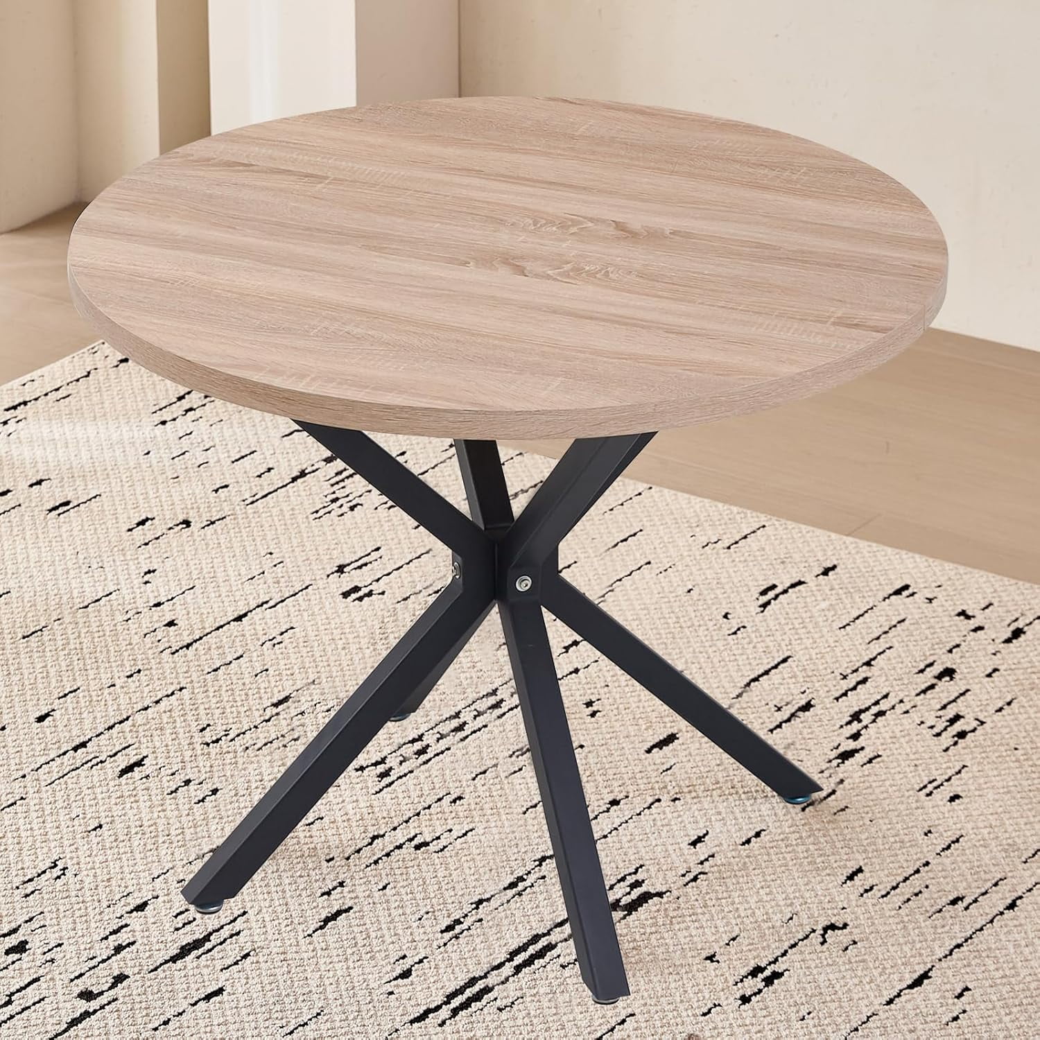 39 Inch Round Dining Table [Metal Cross Legs] Mid-Century Kitchen ...