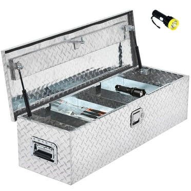 TUFFIOM 36 inch Aluminum Truck Toolbox, Dual Lock & Keys, Storage for Pickup, ATV, Trailer ...