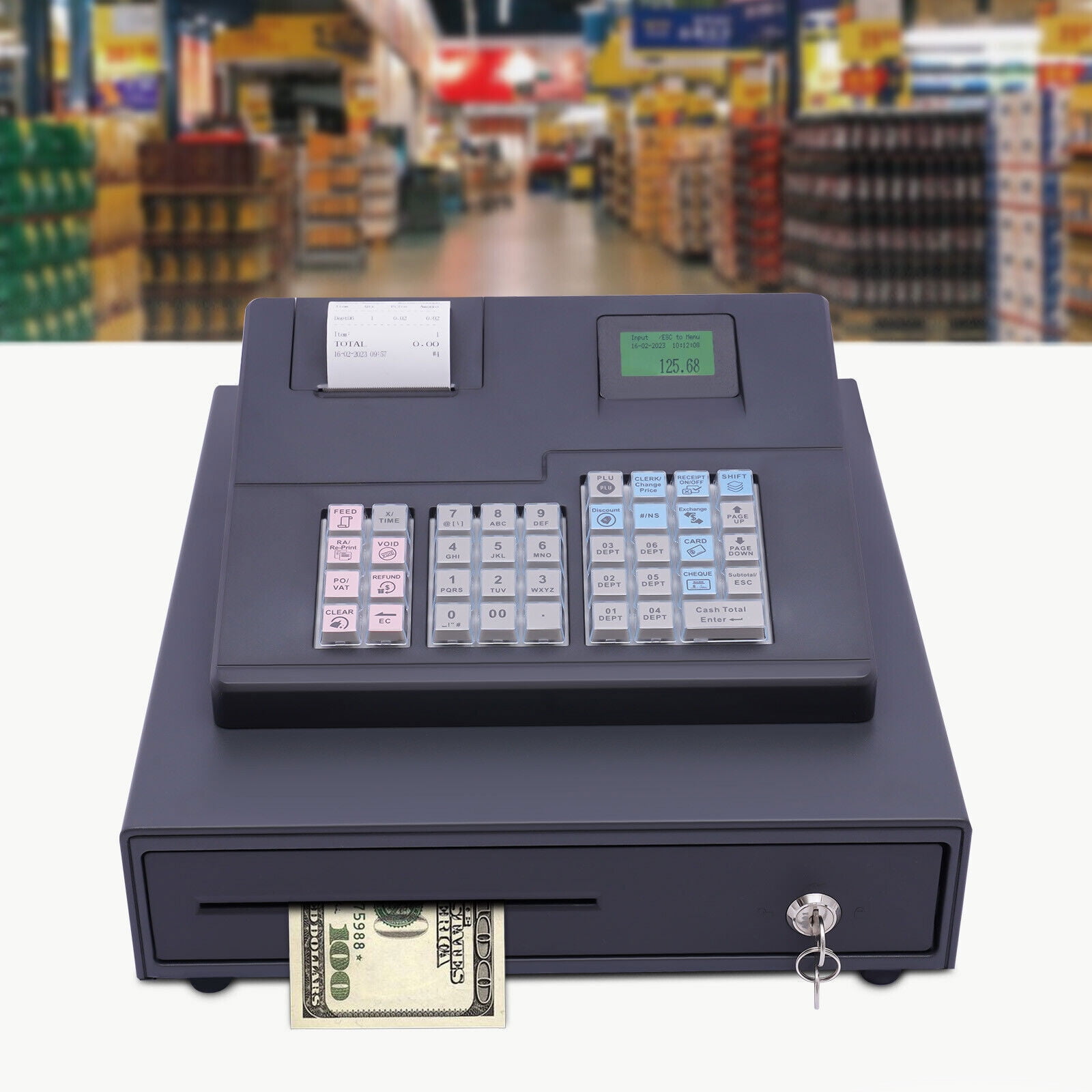 39 Keys Automatic Cash Register, Electronic Cash Register with LED ...