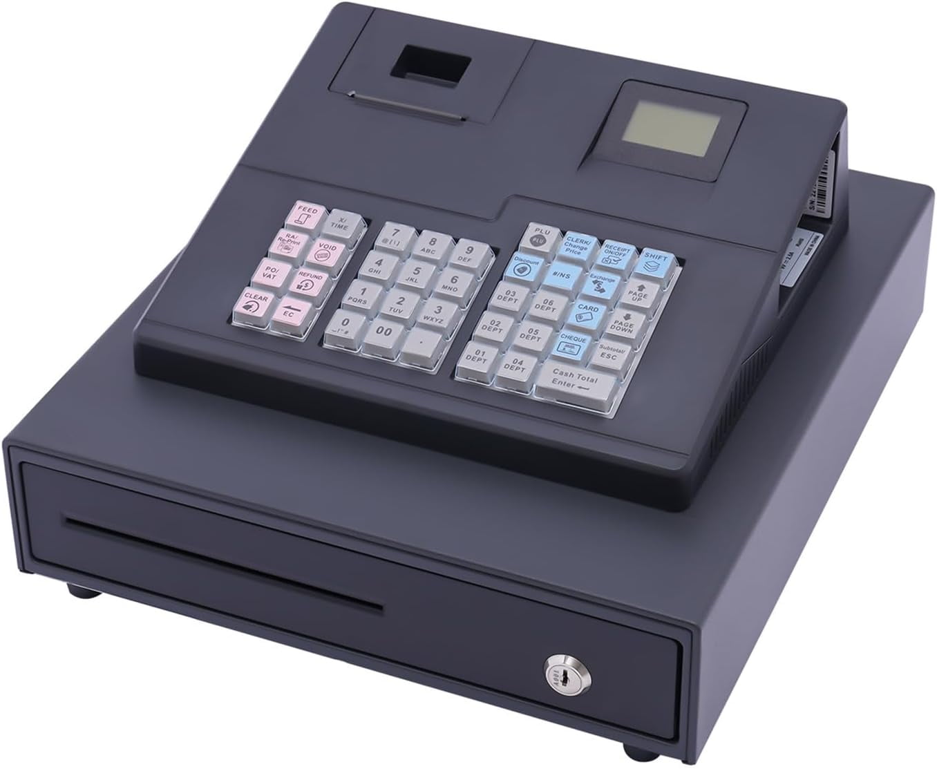 39 Keys Electronic Cash Register, 8 Digital LED Cash Register, Thermal ...