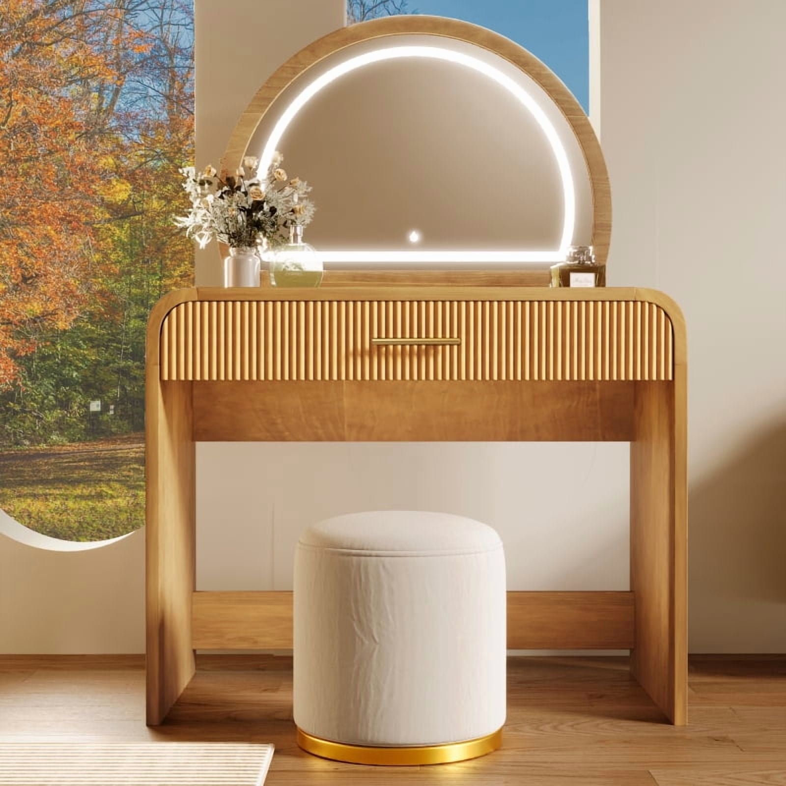 39" Makeup Vanity Table with Mirror Touch Screen Lighted Mirror ...