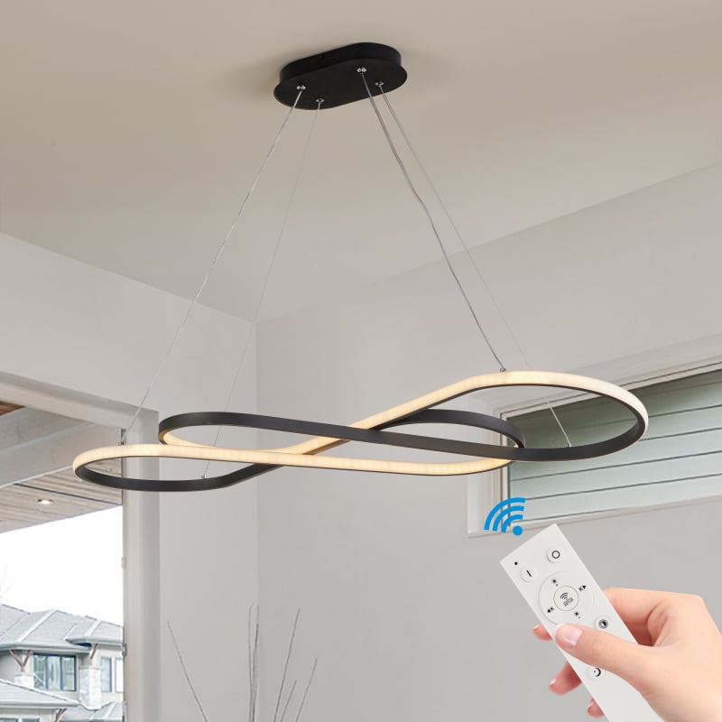 39" Modern LED Pendant Light, Infinity Design Hanging Ceiling Fixture ...