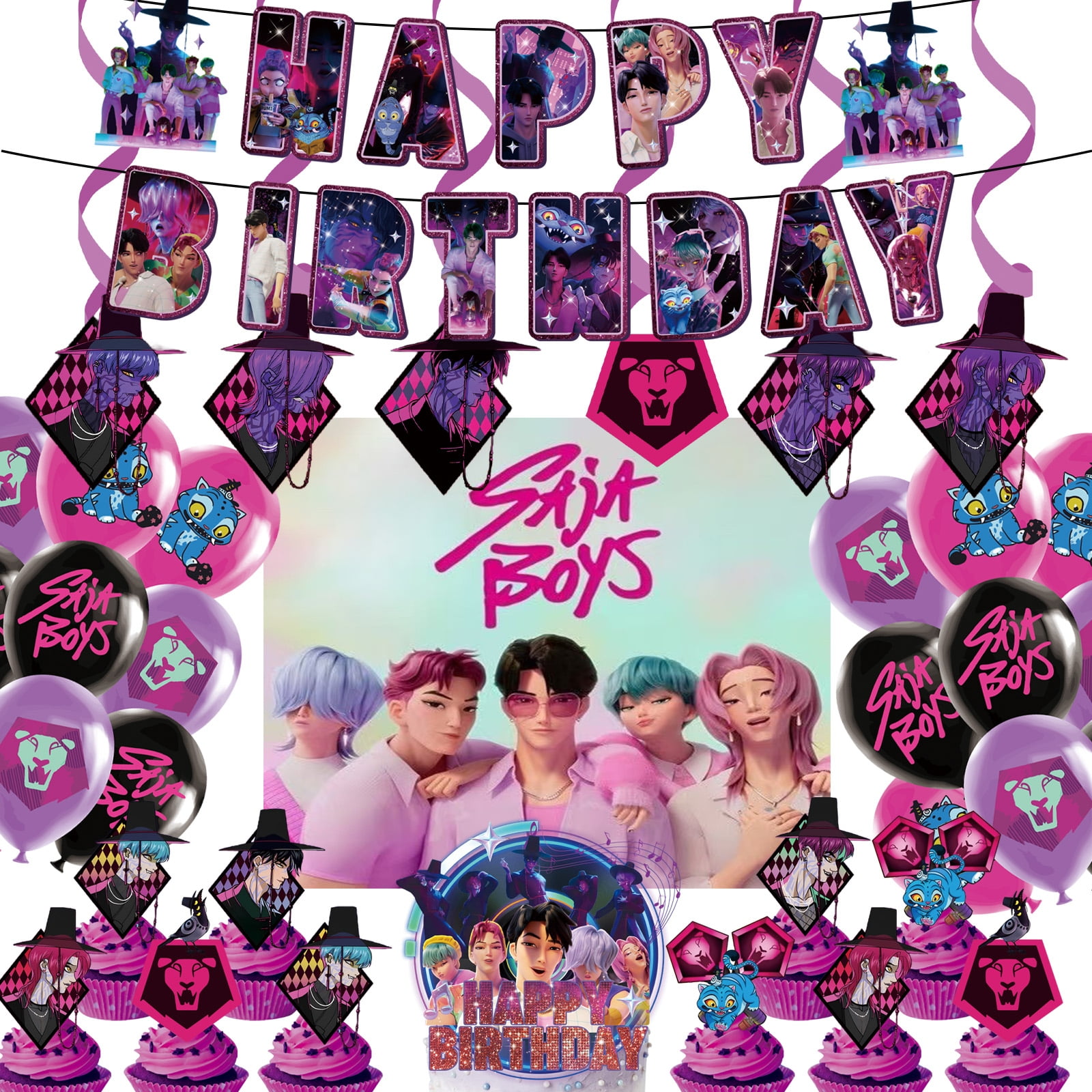 39 PCS Exquisite Pop Singers Party Supplies - Birthday Decorations with ...