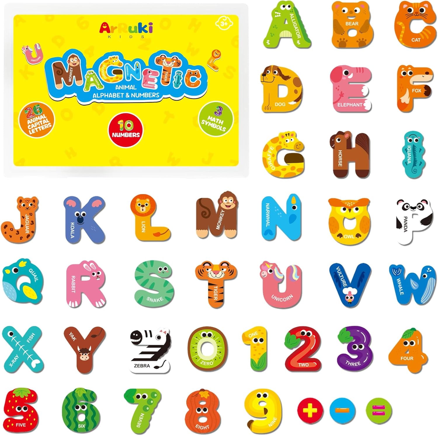 39 PCS Large Magnetic Letters and Numbers, Fridge Magnets for Toddlers ...