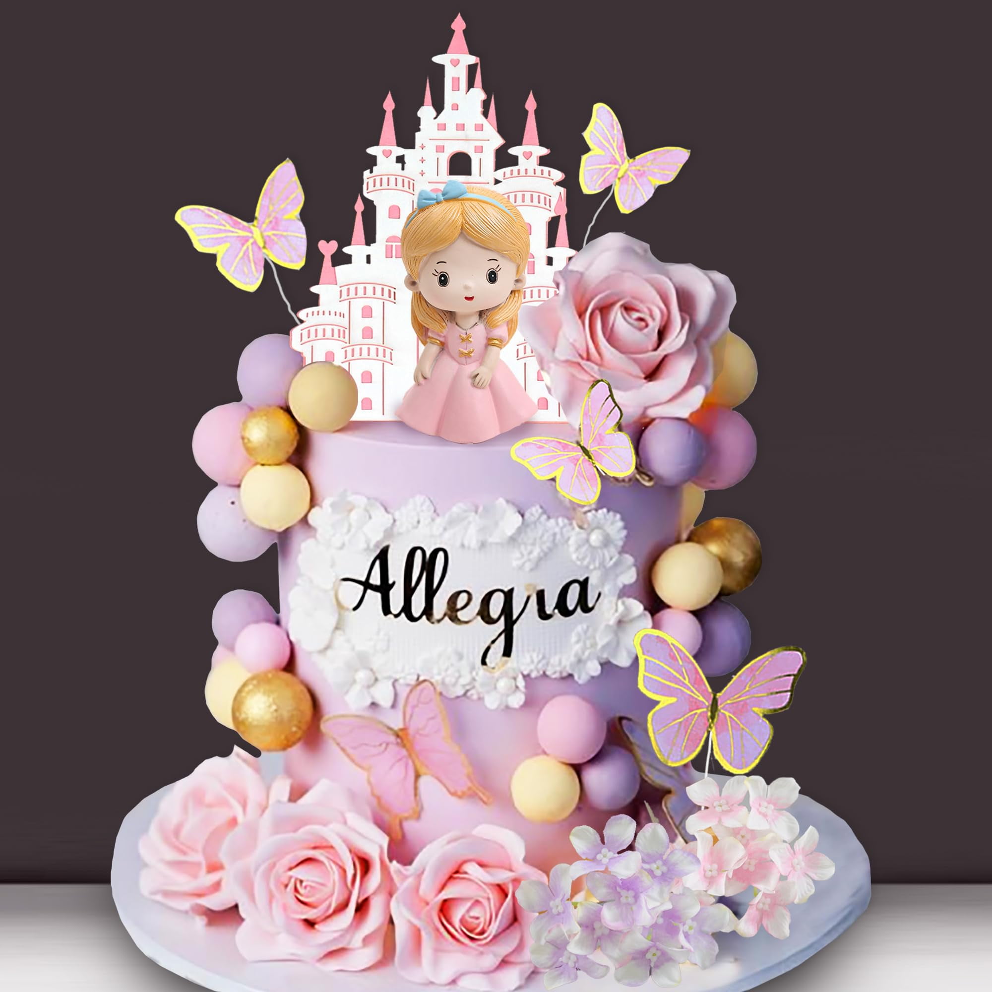 39 PCS Princess Cake IEF31 Topper Castle Cake with Butterflies ...