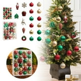 39 Pcs Christmas Ball Ornaments Set, Shatterproof Red Green Gold Tree ...