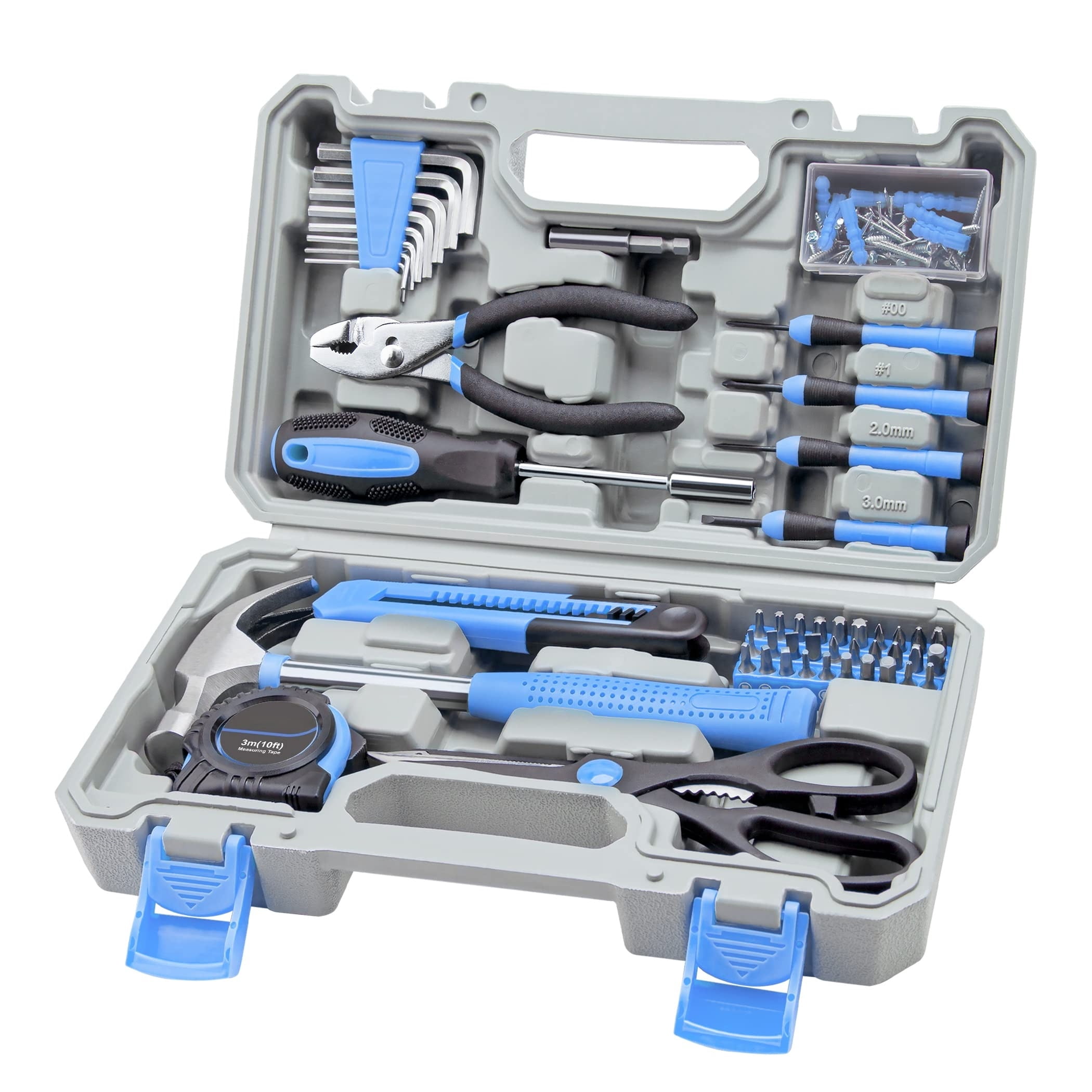 39-Piece General Household Hand Tool Kit with Plastic Toolbox Storage ...