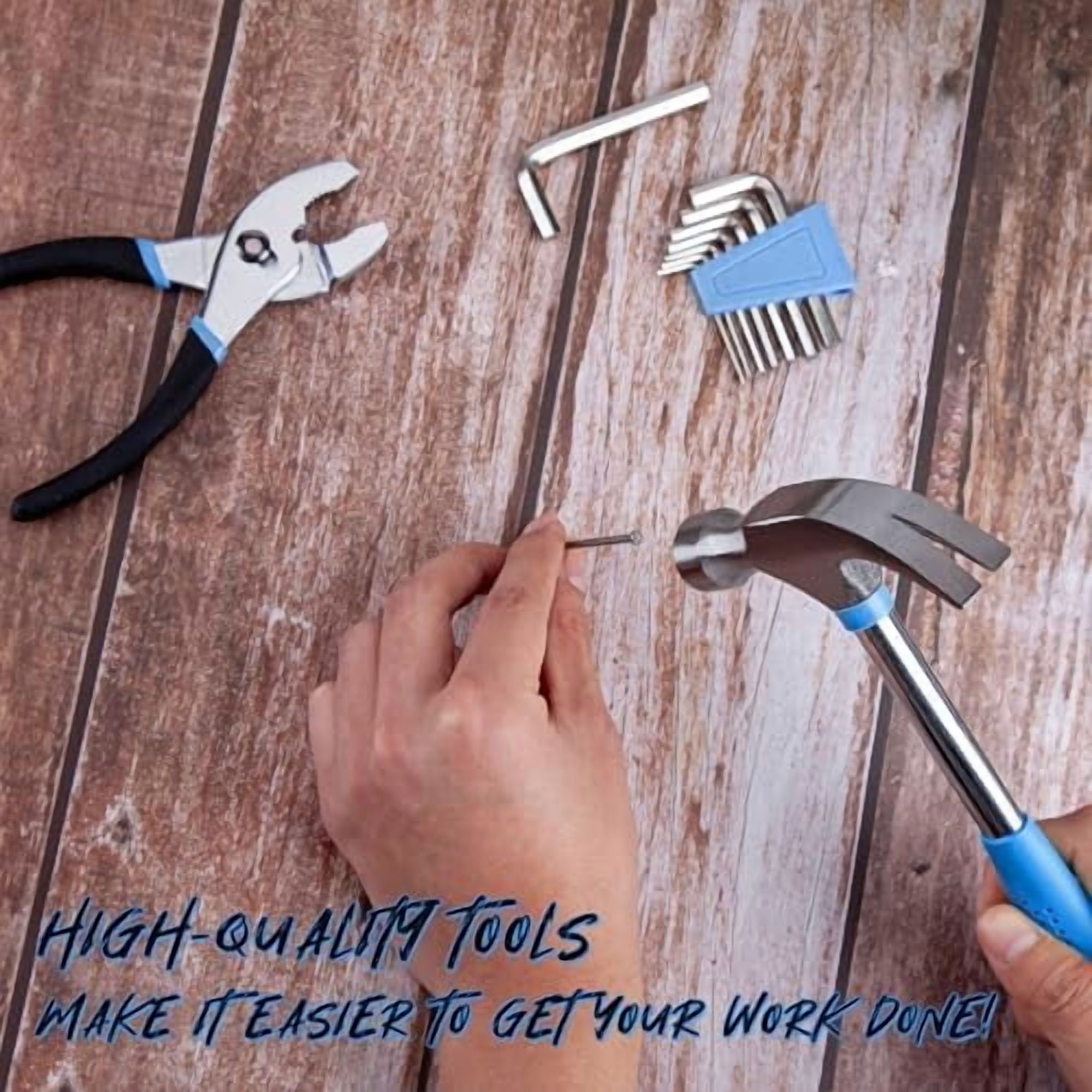 39-Piece Home Tool Set Kit, Essential Household Hand Tools with Plastic ...