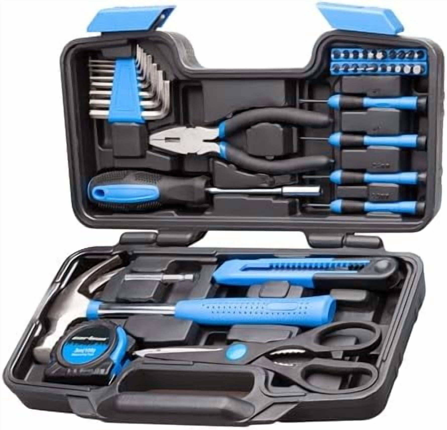 39-Piece Home Tool Set Kit, Essential Household Hand Tools with Plastic ...