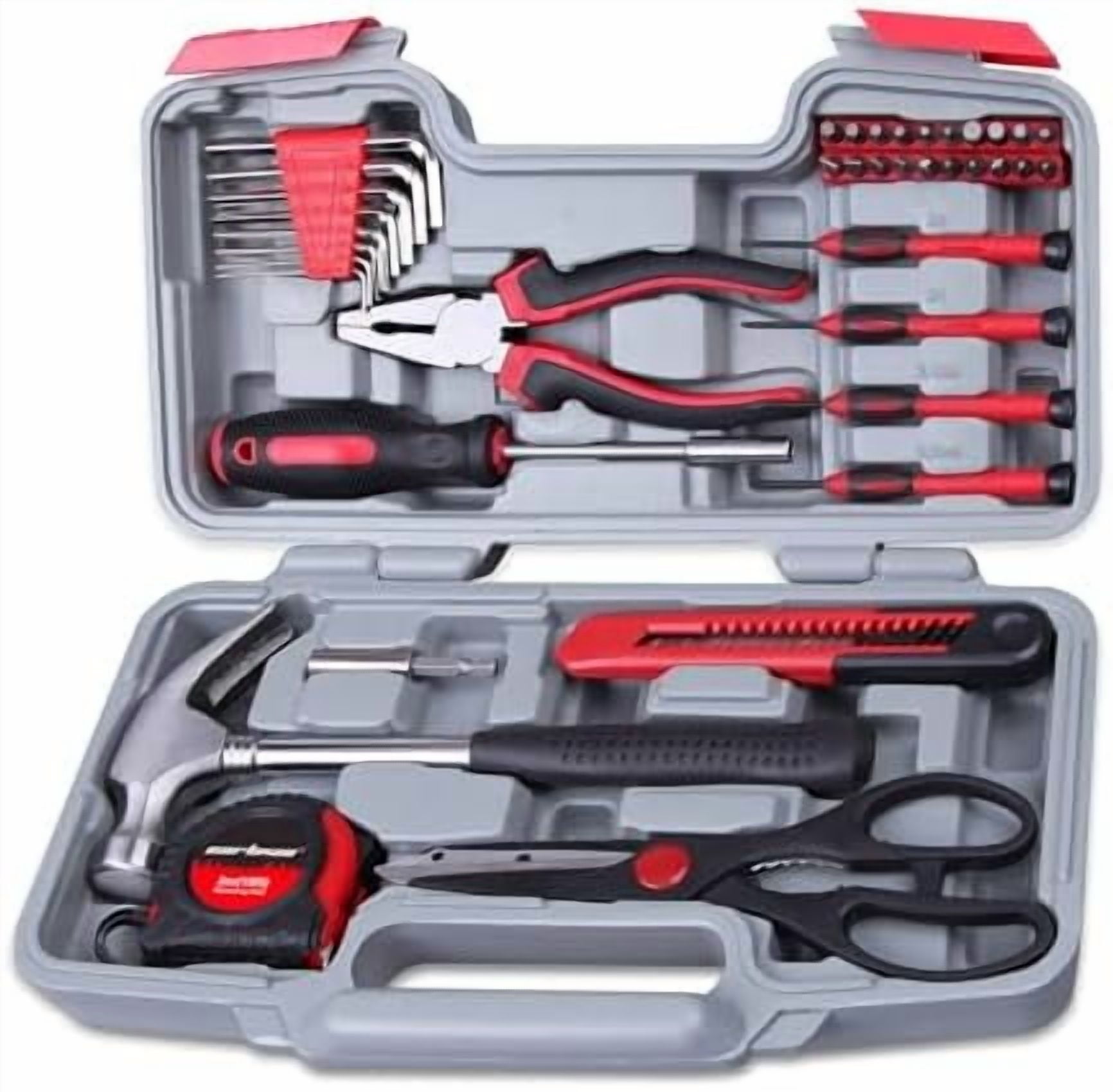 39-Piece Home Tool Set Kit, Essential Household Hand Tools with Plastic ...