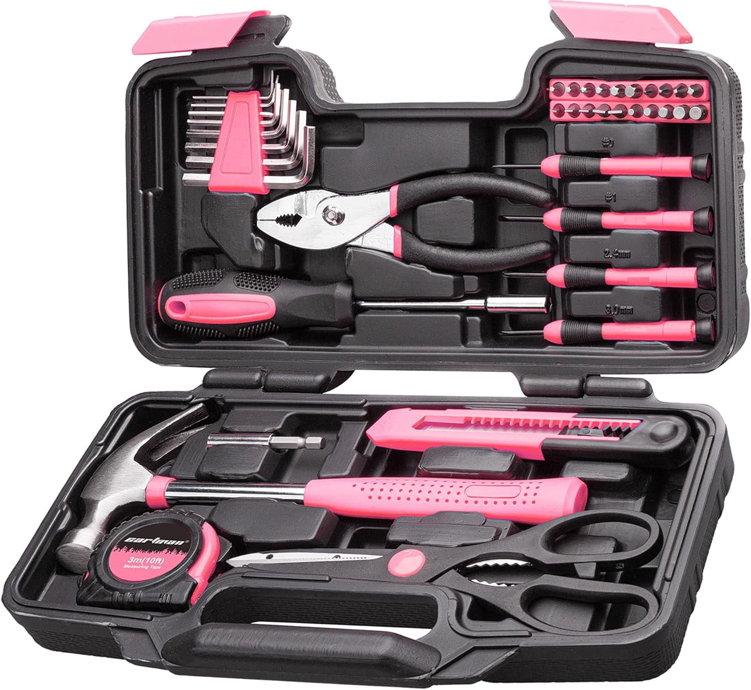 39-Piece Home Tool Set Kit, Essential Household Hand Tools with Plastic ...