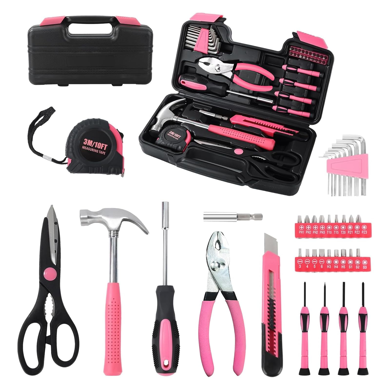 39-Piece Household Tool Set in - Perfect for Home, Garage, Office and ...