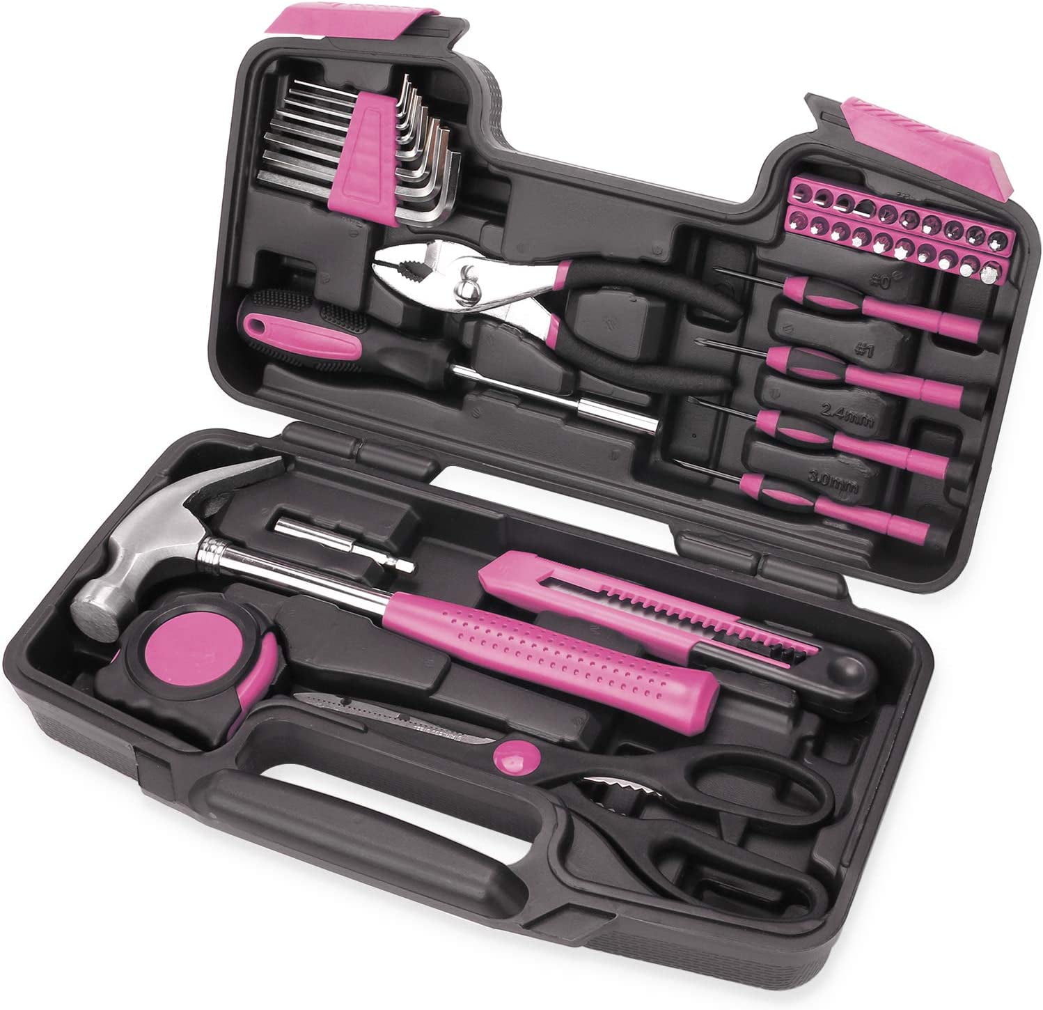 39-Piece Multi-Purpose Household Pink Tool Kit for Girls, Ladies and ...