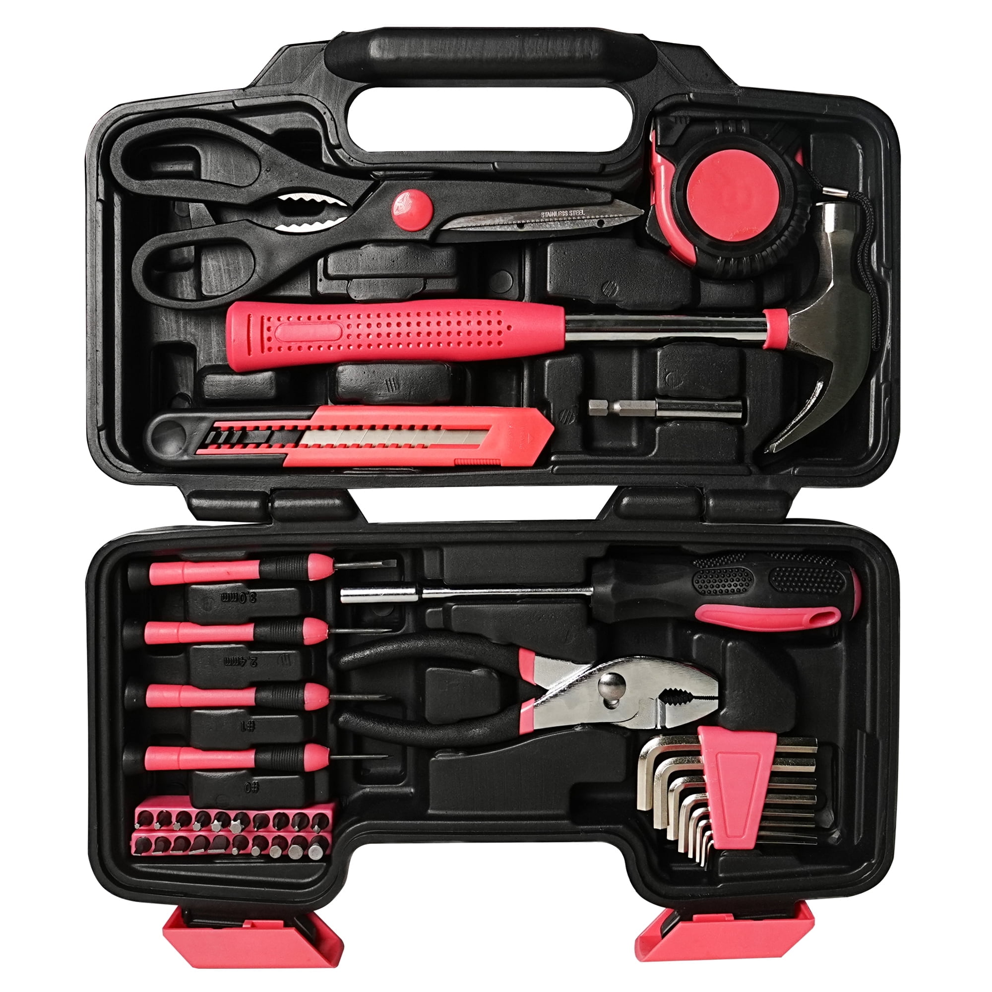 39-Piece Pink Tool Set for Women Household Small Tool Set ToolBox ...
