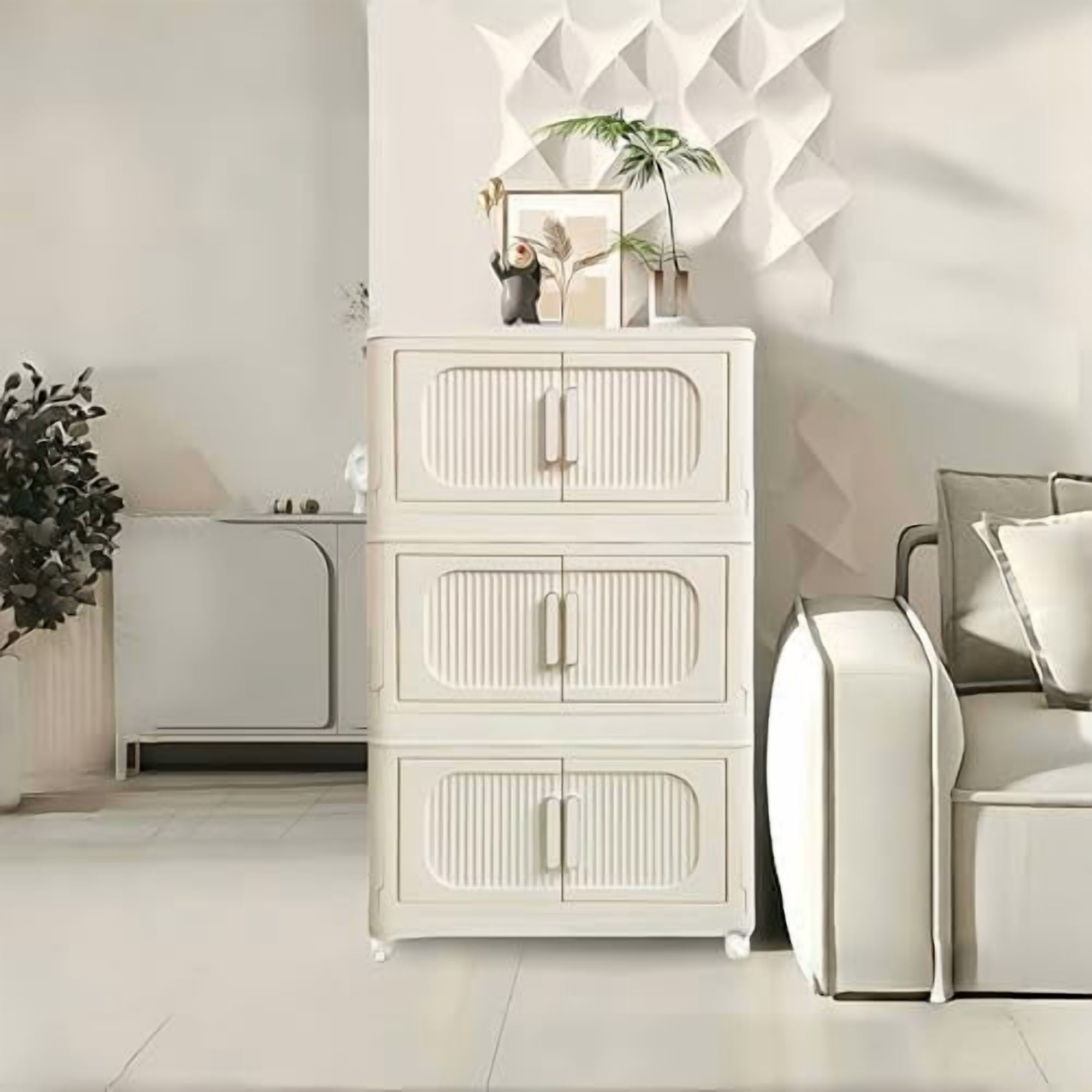 39 QT Storage Bins with Lid, 3 Tier Collapsible Closet Organizers ...