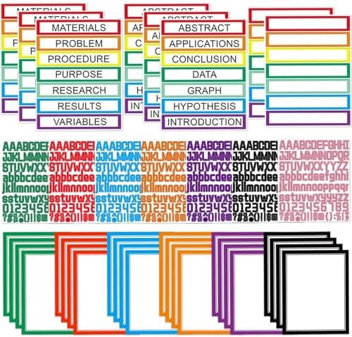 39 Sheets Science Fair Board Supplies - 24 Self Adhesive Presentation ...
