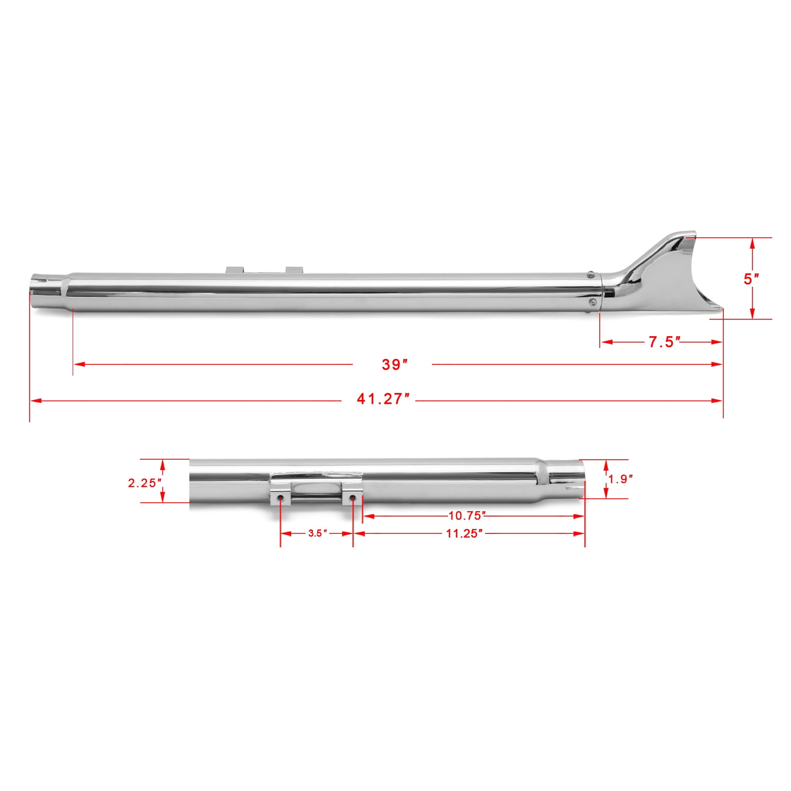 39" Slip On Fishtail Mufflers Exhaust Pipes for Harley Softail Fatboy ...