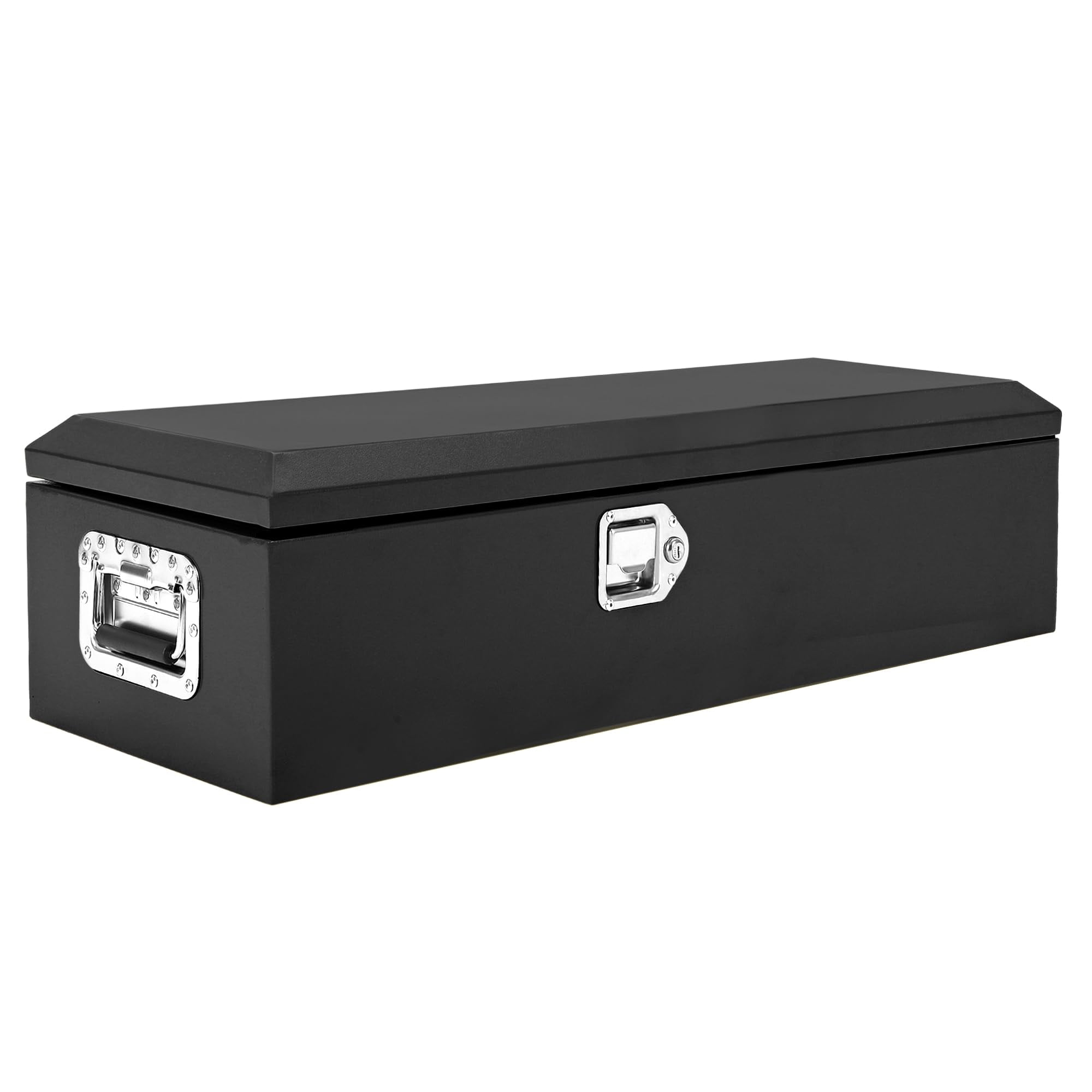 39" Steel Truck Bed Tool Box, Low-Profile Diamond Plate Tool Chest with ...