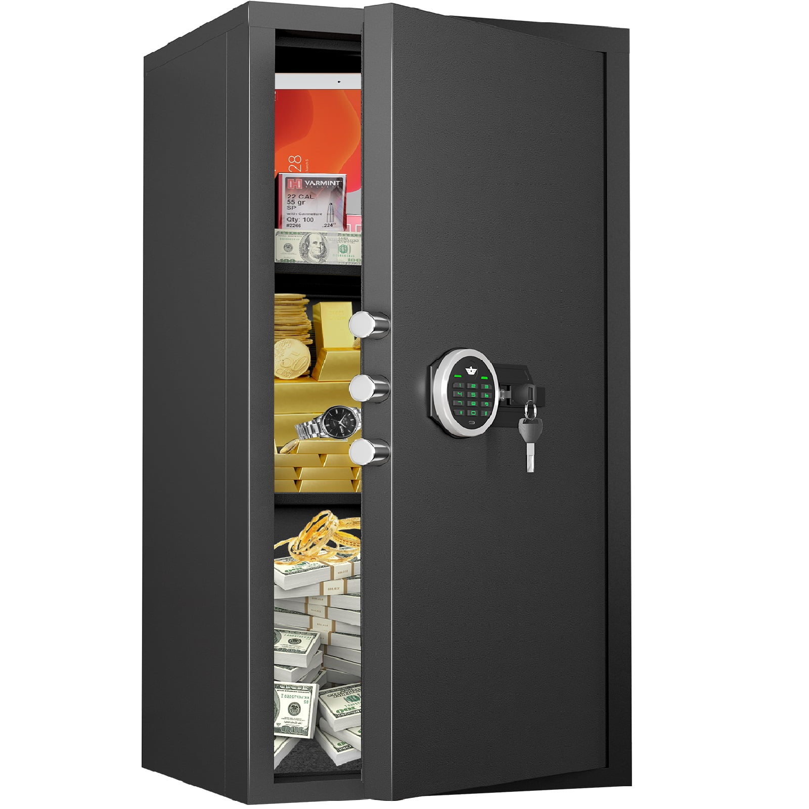 8.1 Cu ft Extra Large Safe Box, Unassembled Home Safe with Pistol Rack ...