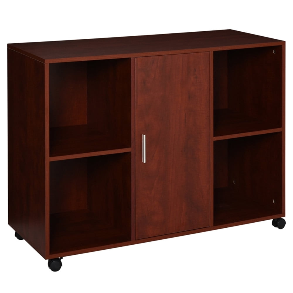 39"W Lateral File Cabinet with Wheels, Wood Filing Cabinet with Door ...
