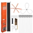 39 ft Extendable Chimney Sweep Kit with Dual Brush Heads and Bristle ...